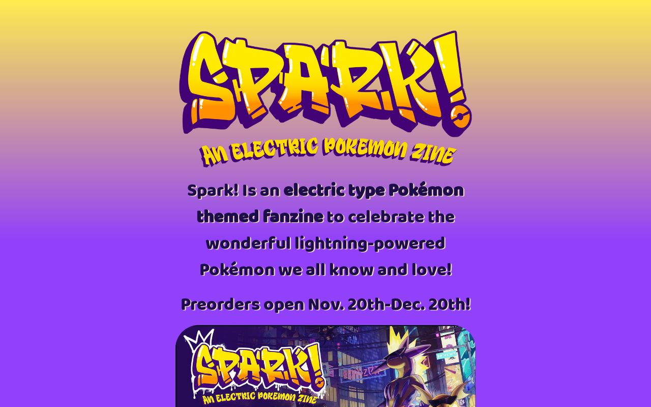 Spark! An Electric type Pokémon zine